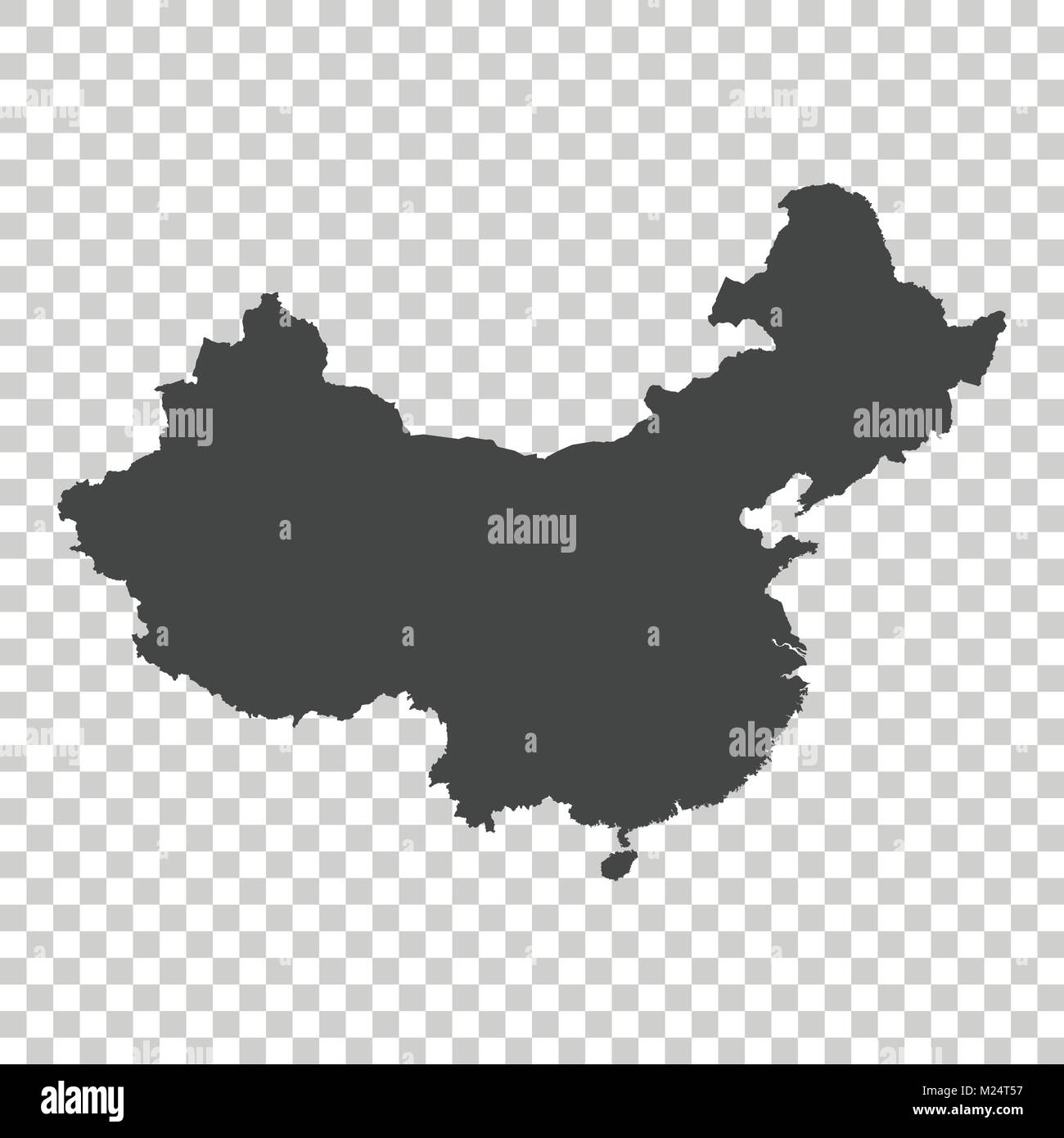 China map. Grey vector illustration on isolated background Stock Vector ...