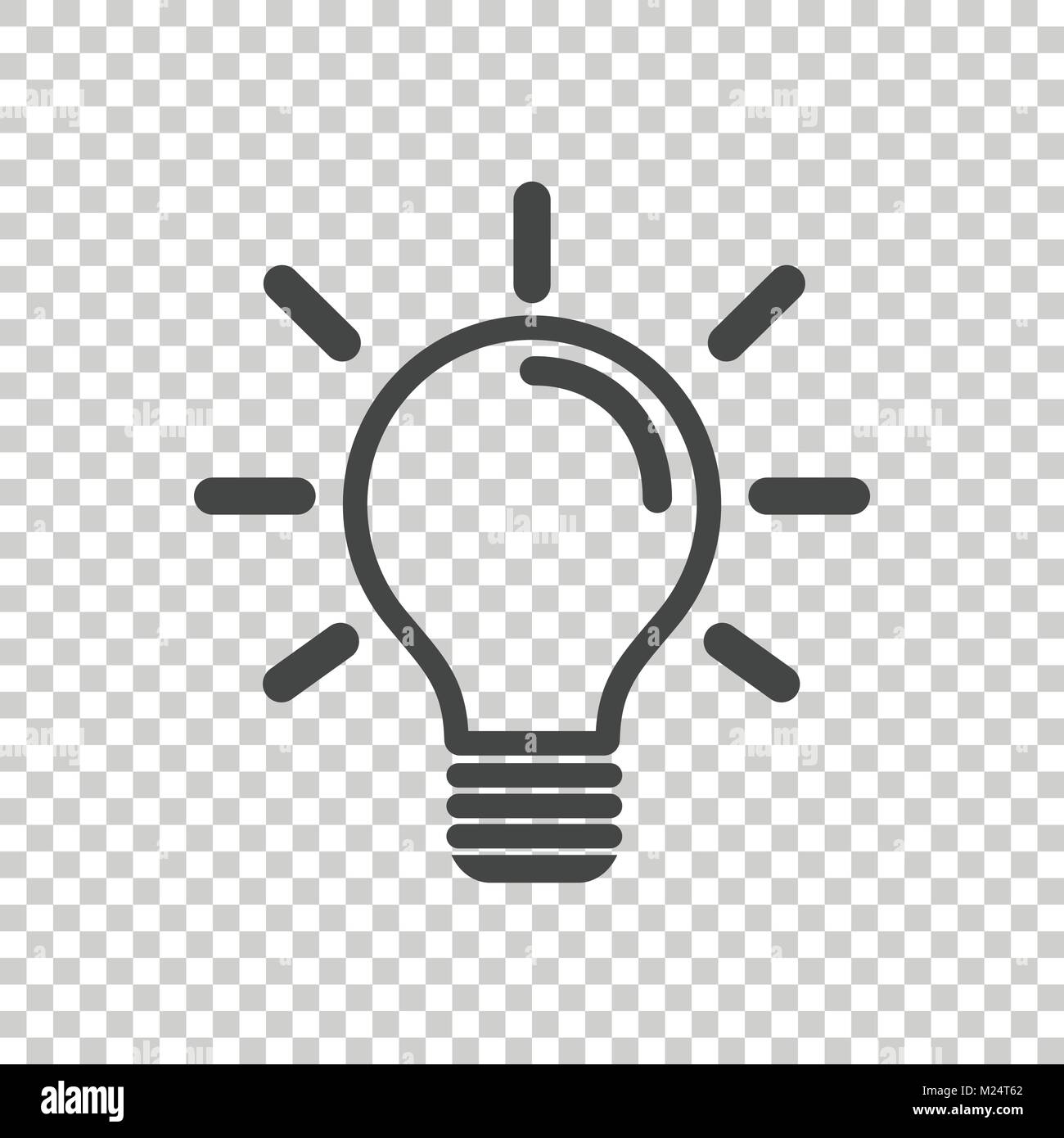 Light bulb icon in isolated background. Idea flat vector illustration ...