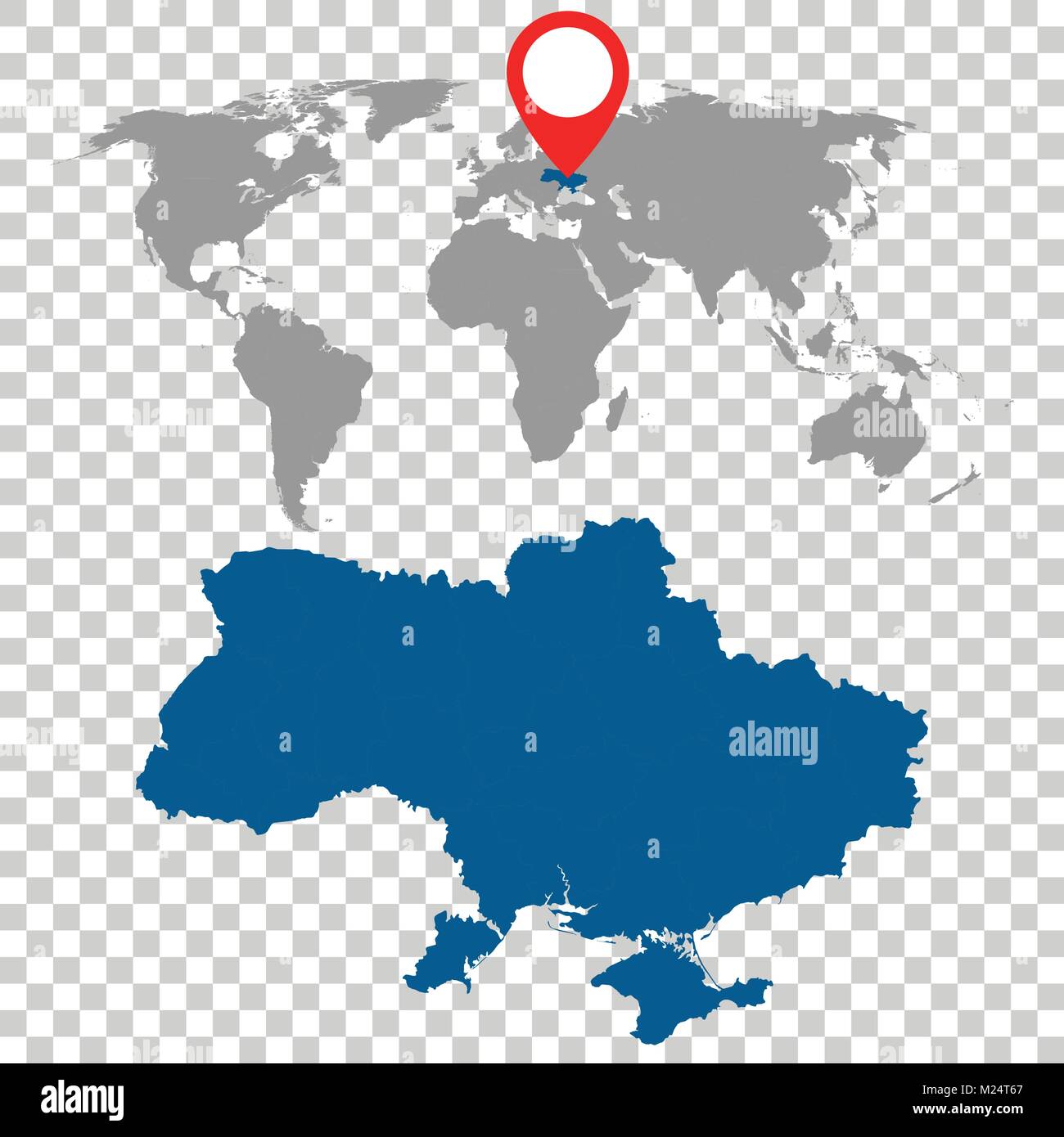 Detailed map of Ukraine and World map navigation set. Flat vector ...