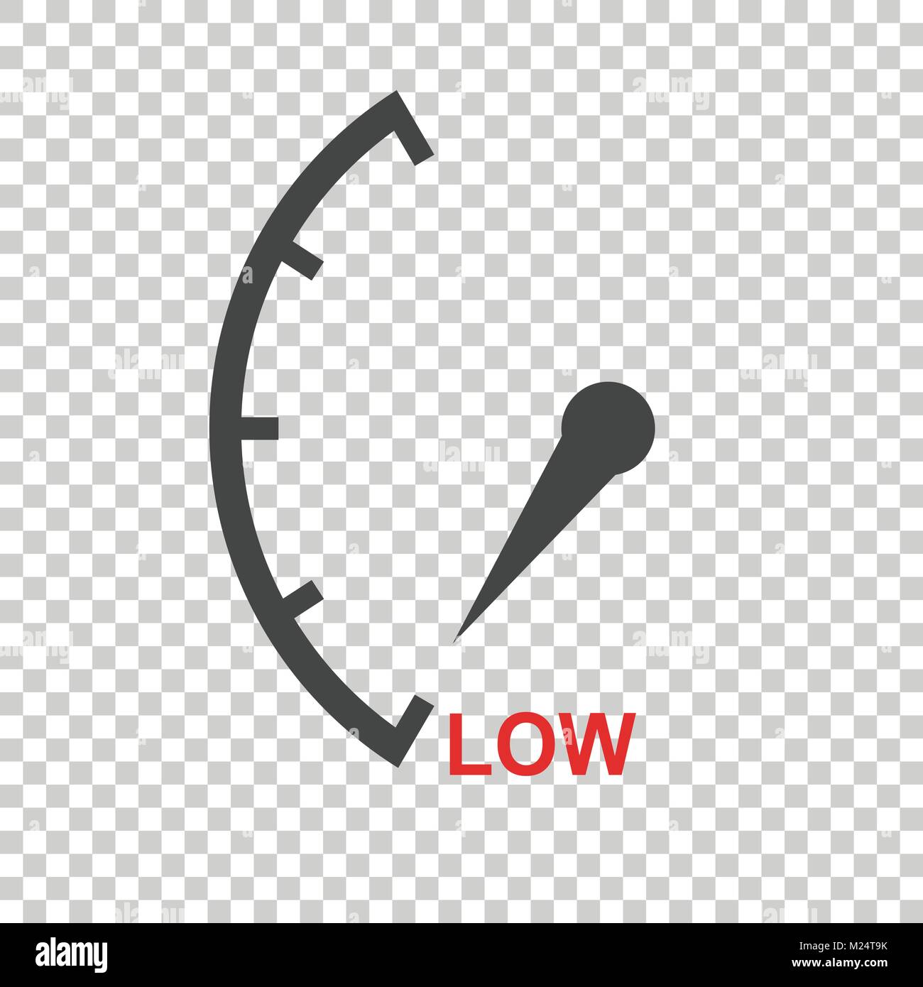 Speedometer, tachometer, fuel low level icon. Flat vector illustration ...
