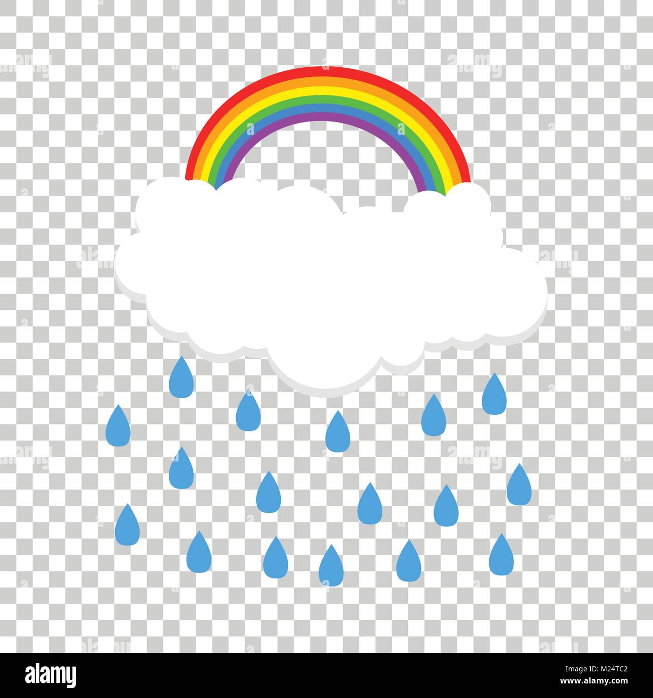 Cloud with rainbow and rain. Vector illustration Stock Vector Image ...
