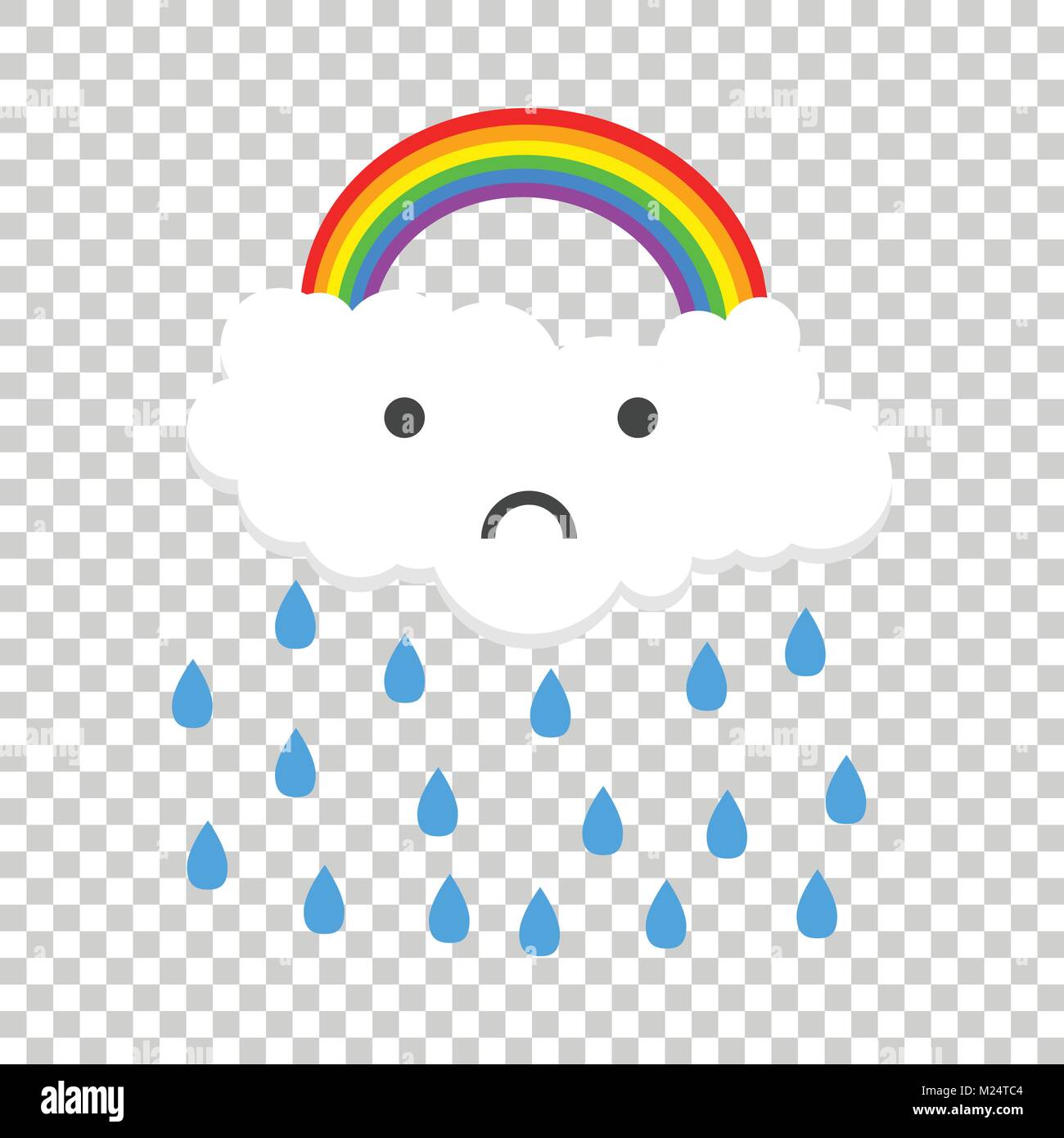 Color sad rainbow with rain. Vector illustration Stock Vector Image ...