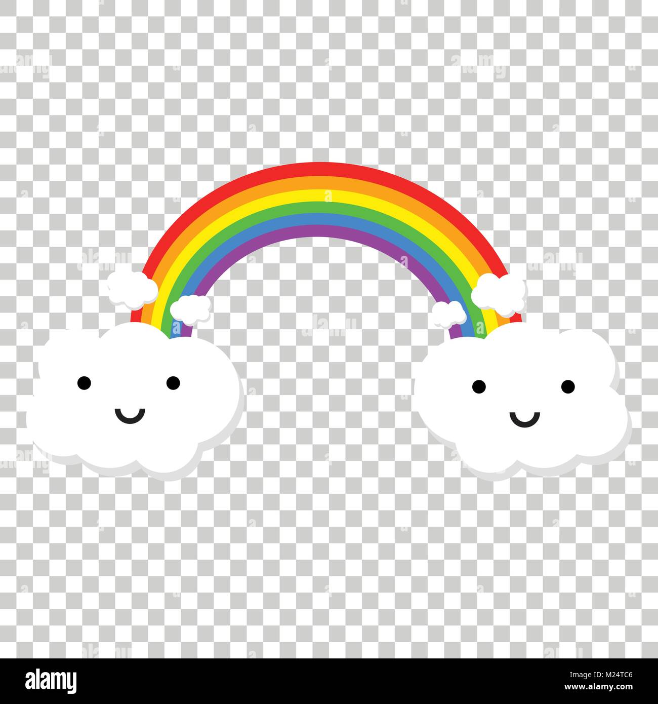 Color rainbow with emotion clouds. Vector illustration Stock Vector ...