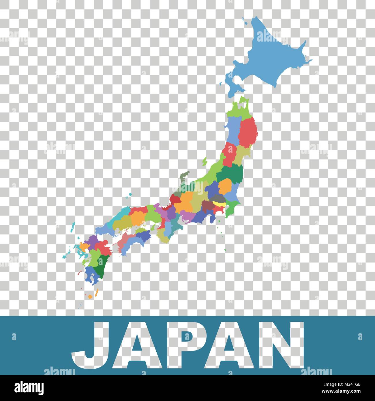 Japan administrative map. Vector flat Stock Vector Image & Art - Alamy