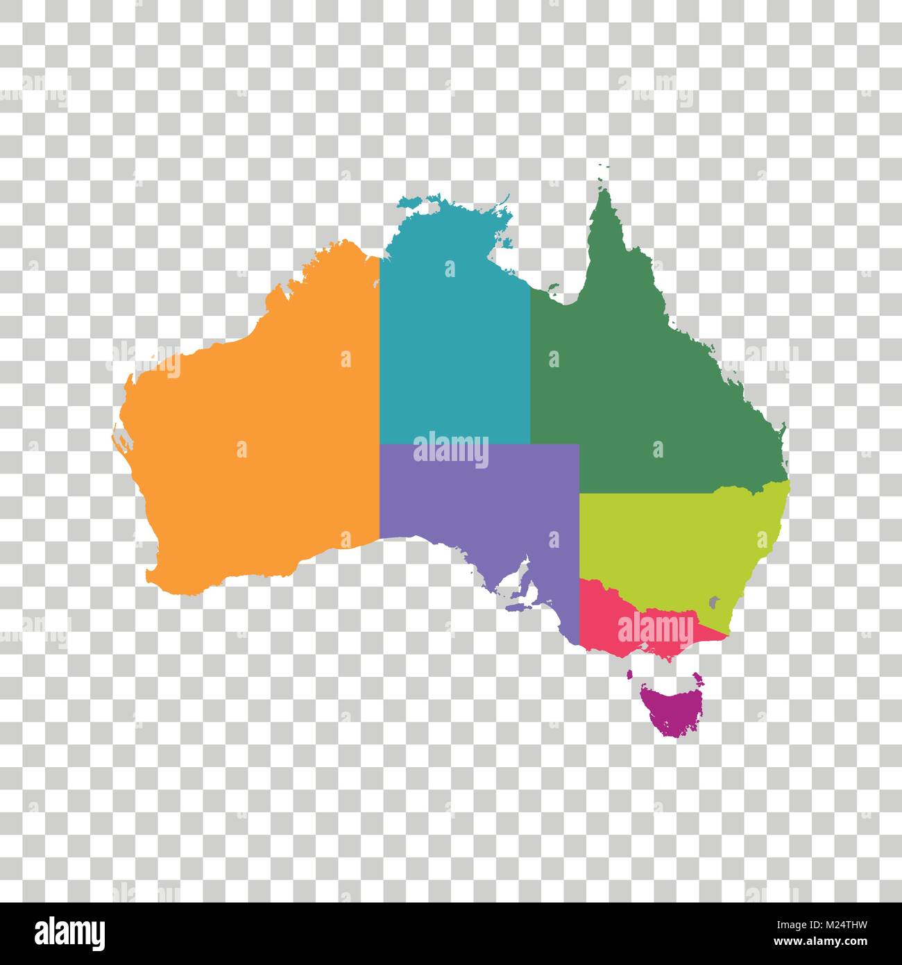 Australia map color with regions. Vector flat Stock Vector Image & Art ...