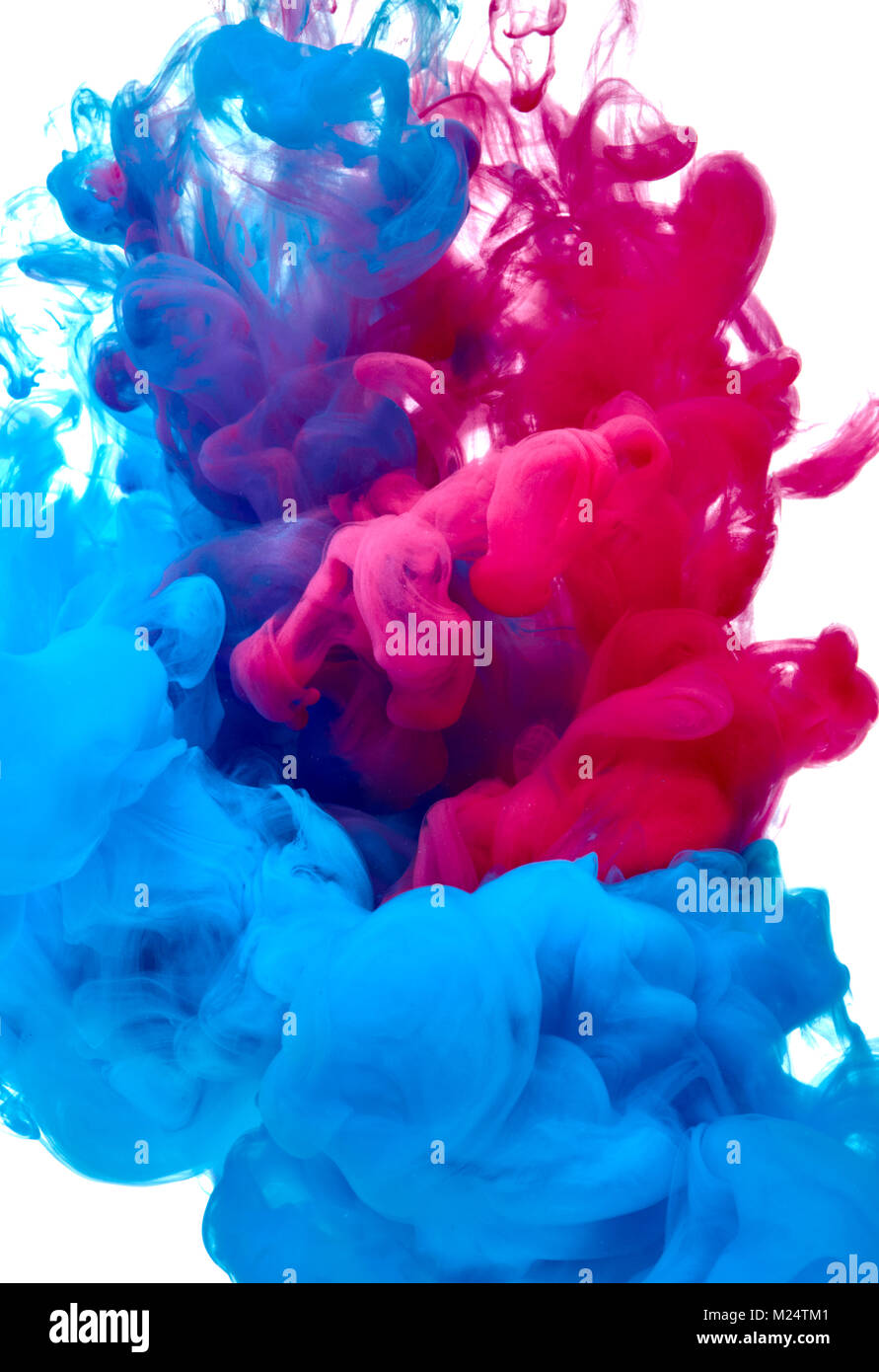 blue red paint in water Stock Photo - Alamy