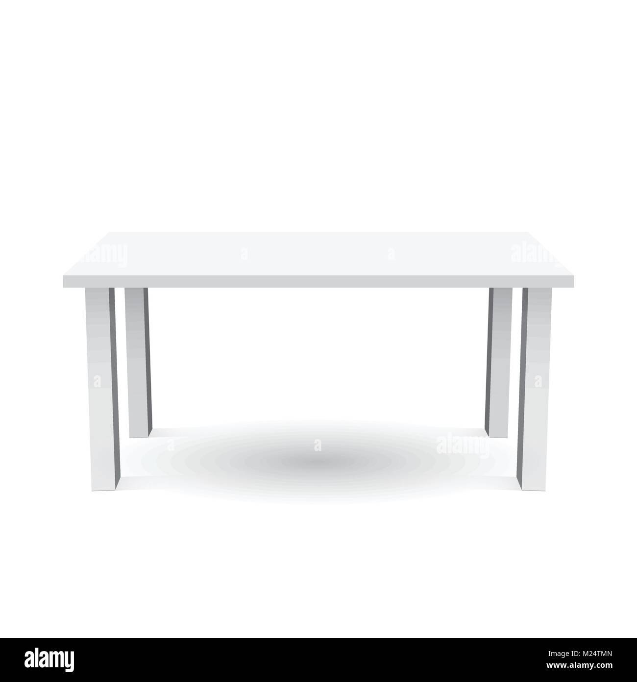 Vector 3d Table For Object Presentation Empty White Top Table Isolated On White Background