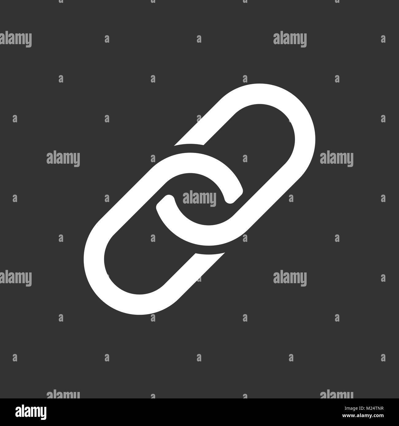 Chain Icon vector illustration in flat style isolated on black ...