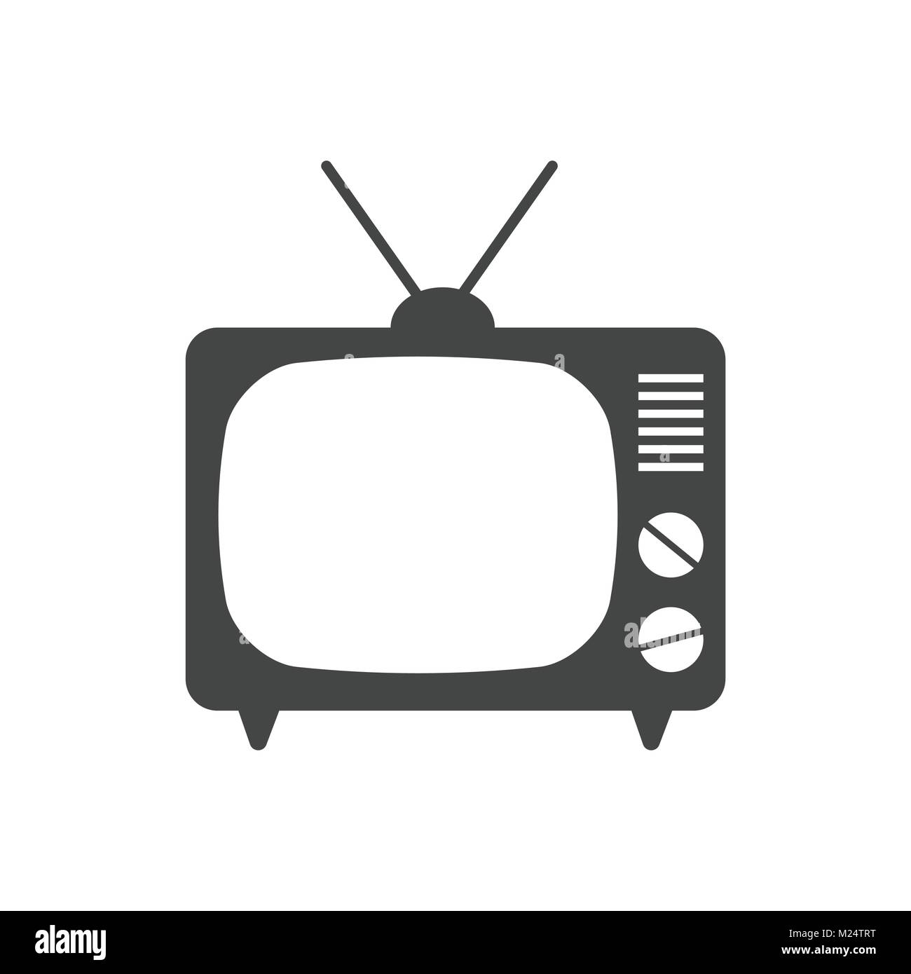 Tv Icon vector illustration in flat style isolated on white background. Television symbol for ...