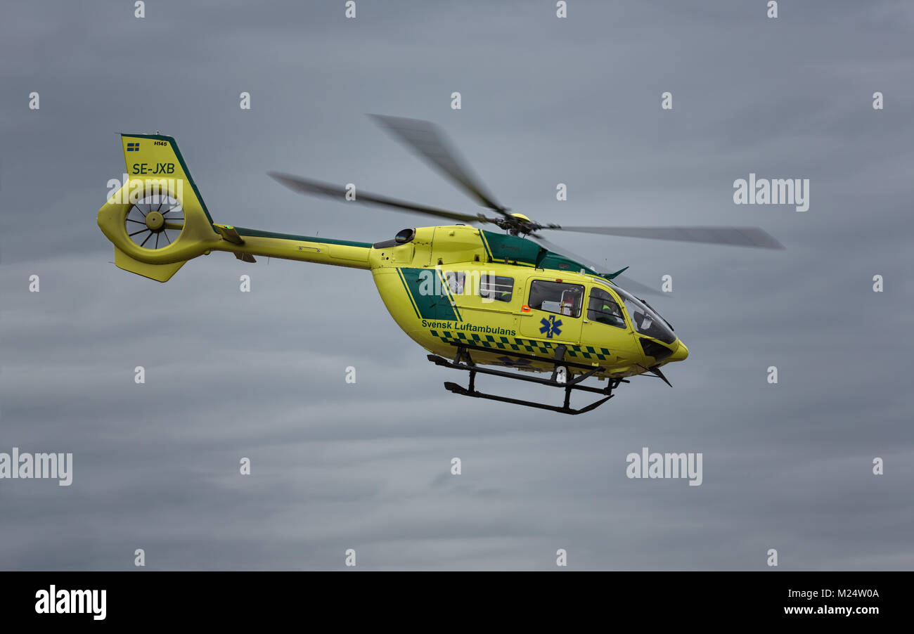 Swedish ambulance helicopter in flight Stock Photo - Alamy