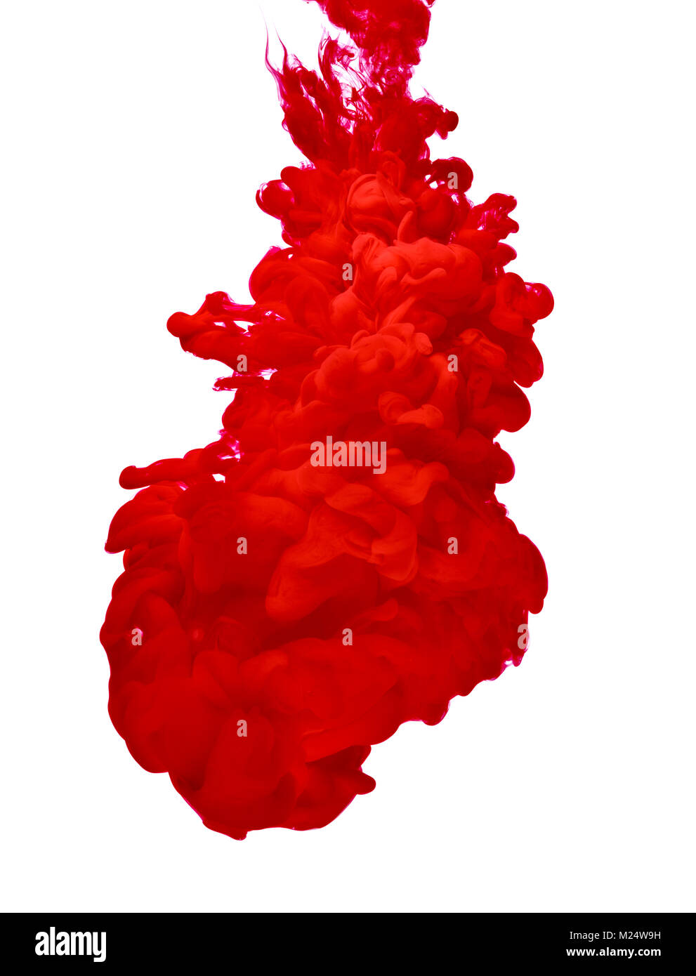 red color paint pouring in water Stock Photo - Alamy
