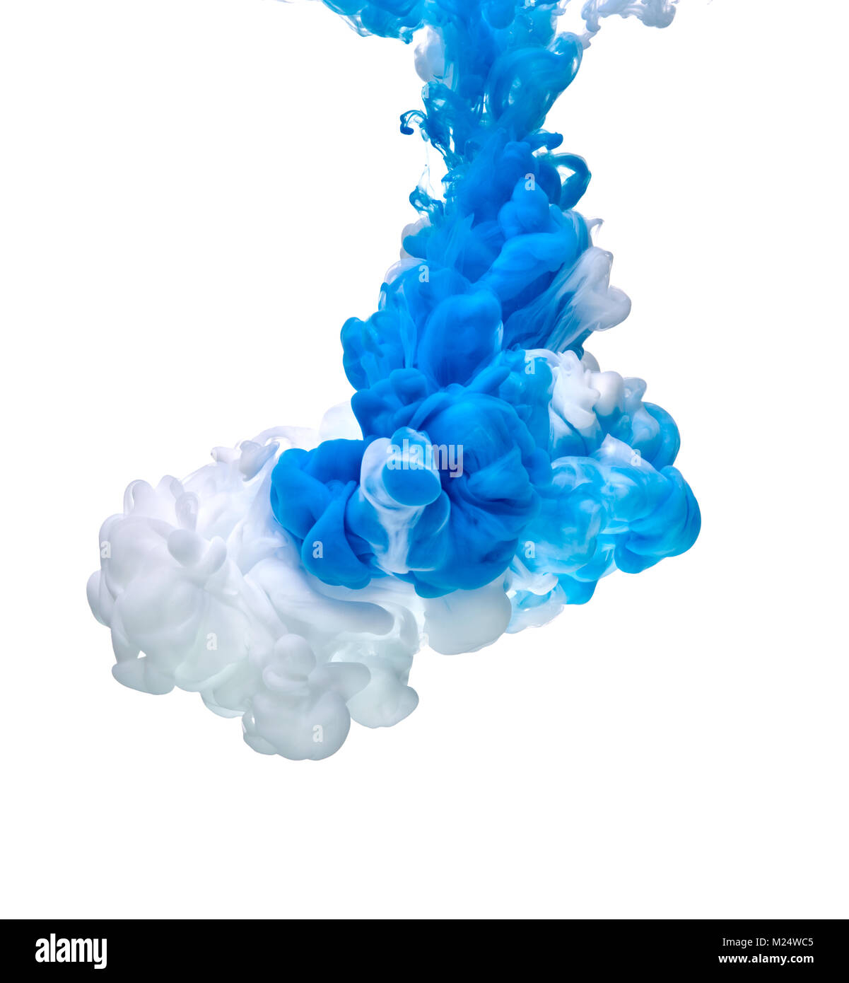 blue white paint in water Stock Photo - Alamy