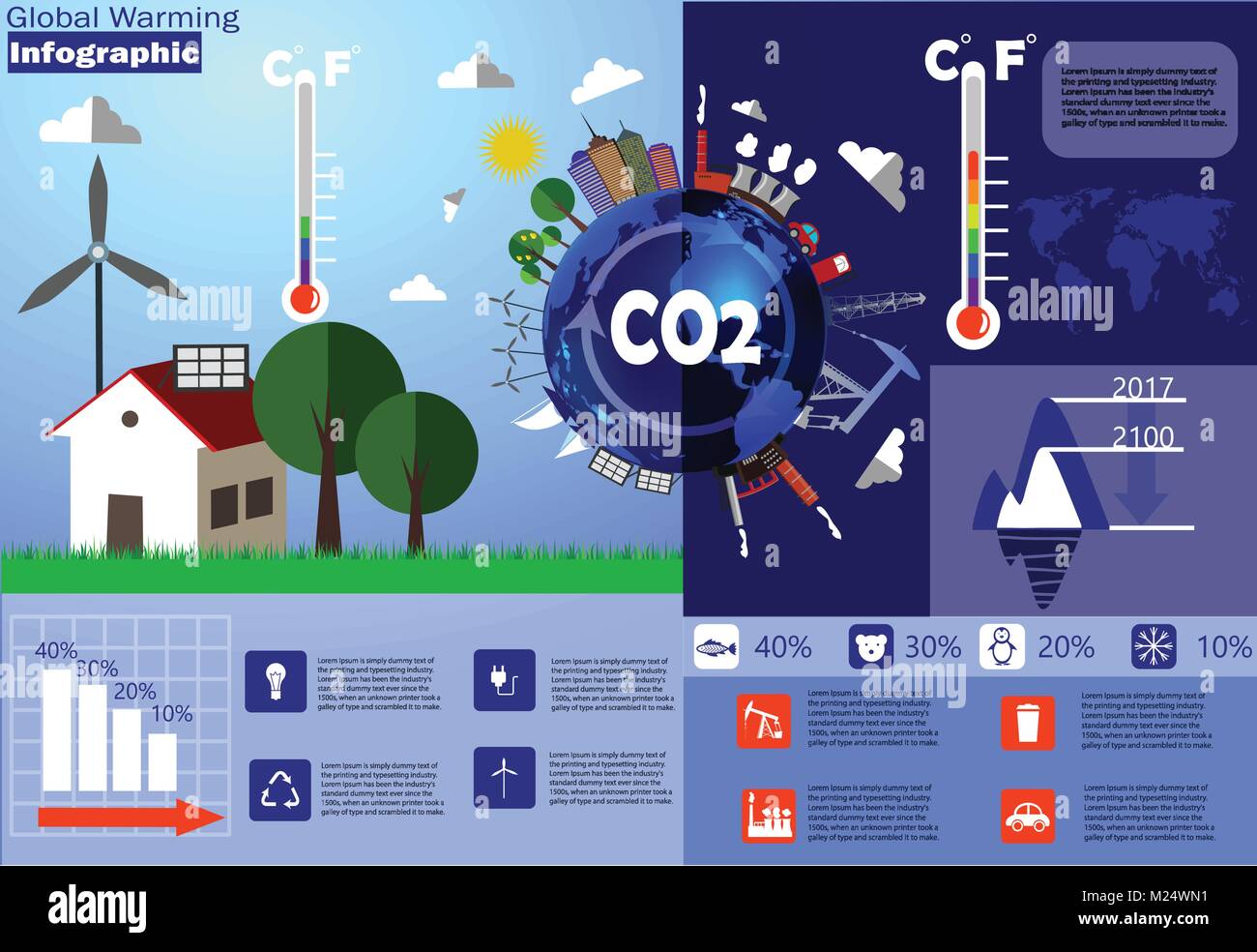 Global warming infographic vector Stock Vector Image & Art - Alamy