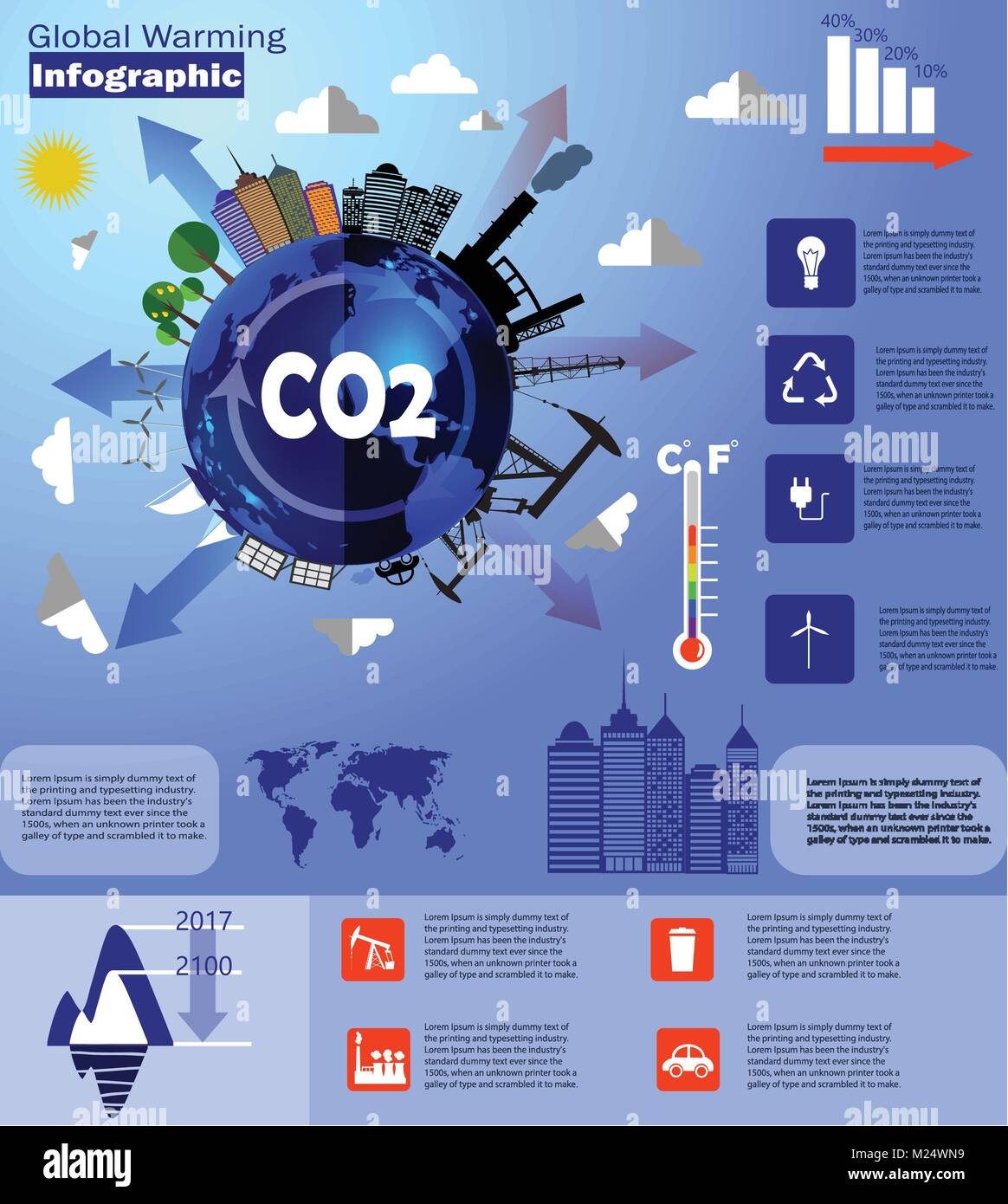 Global warming infographic vector Stock Vector Image & Art - Alamy