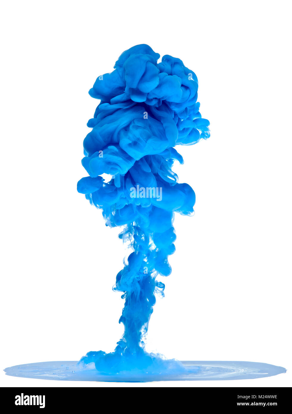blue color paint pouring in water Stock Photo - Alamy