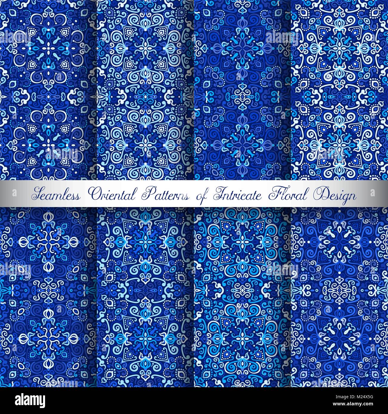 Blue Arabesque Patterns Stock Vector Image & Art - Alamy