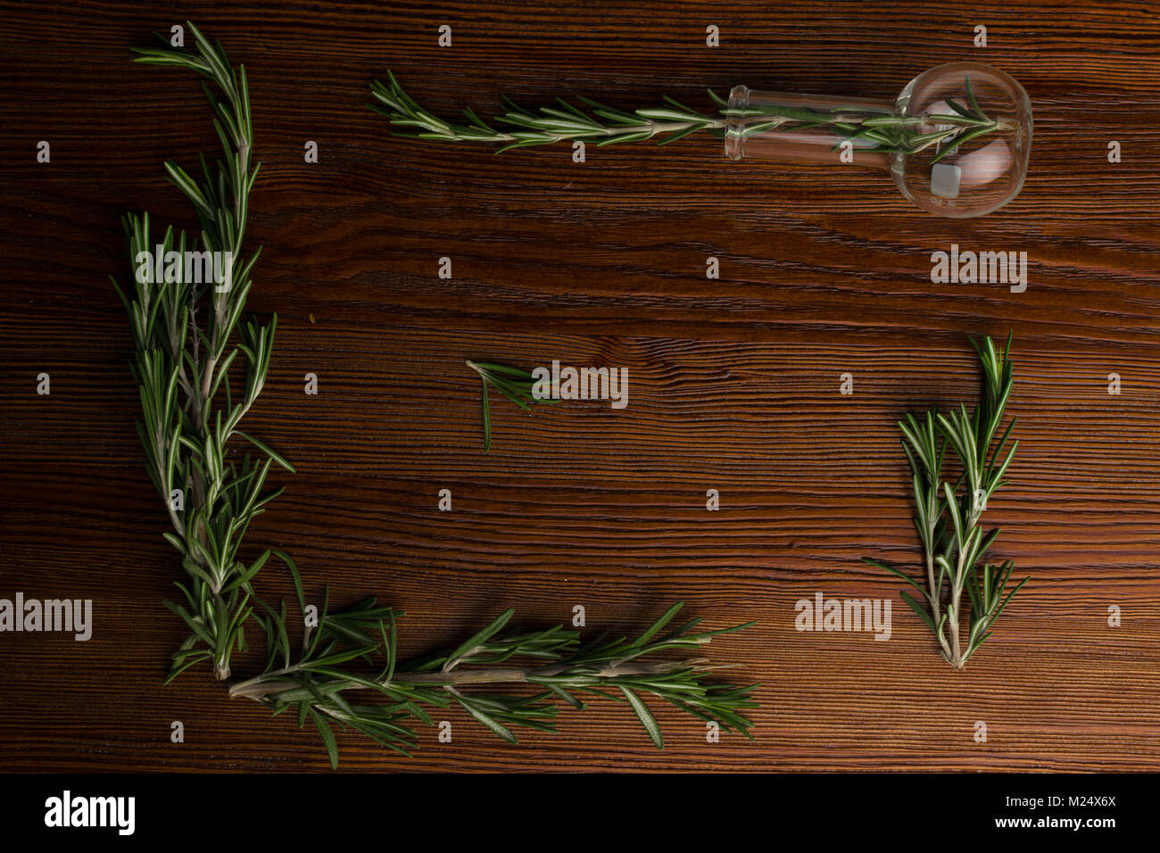 organic green rosemary branch on the table Stock Photo - Alamy