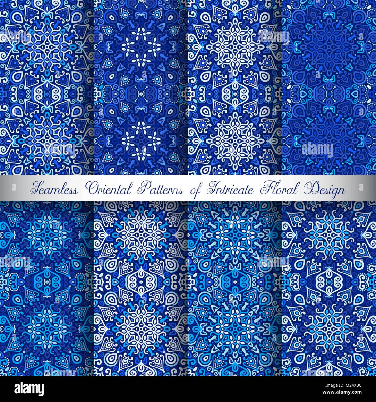 Blue Arabesque Patterns Stock Vector Image & Art - Alamy