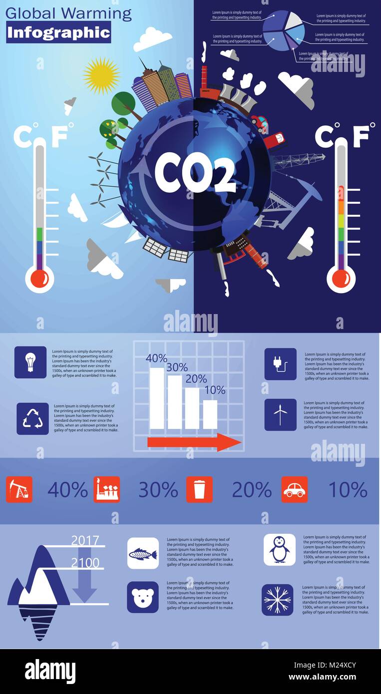 Global warming infographic vector Stock Vector Image & Art - Alamy