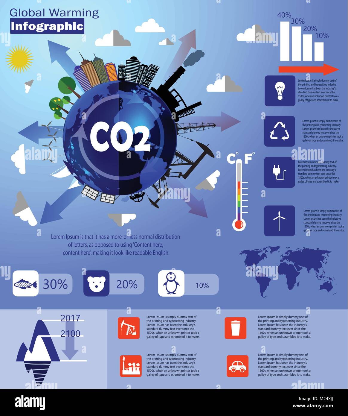 Global warming infographic vector Stock Vector Image & Art - Alamy