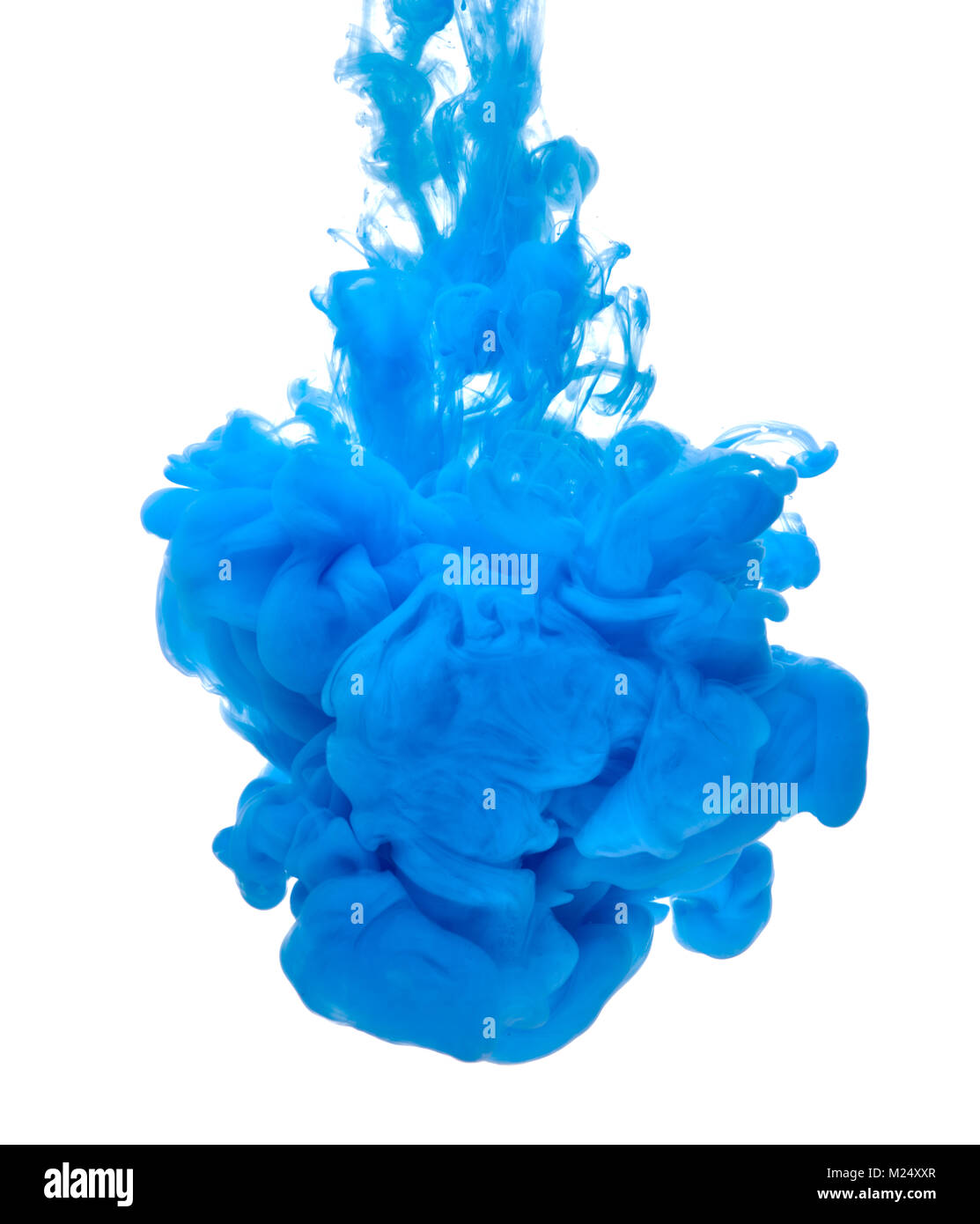 blue color paint pouring in water Stock Photo - Alamy