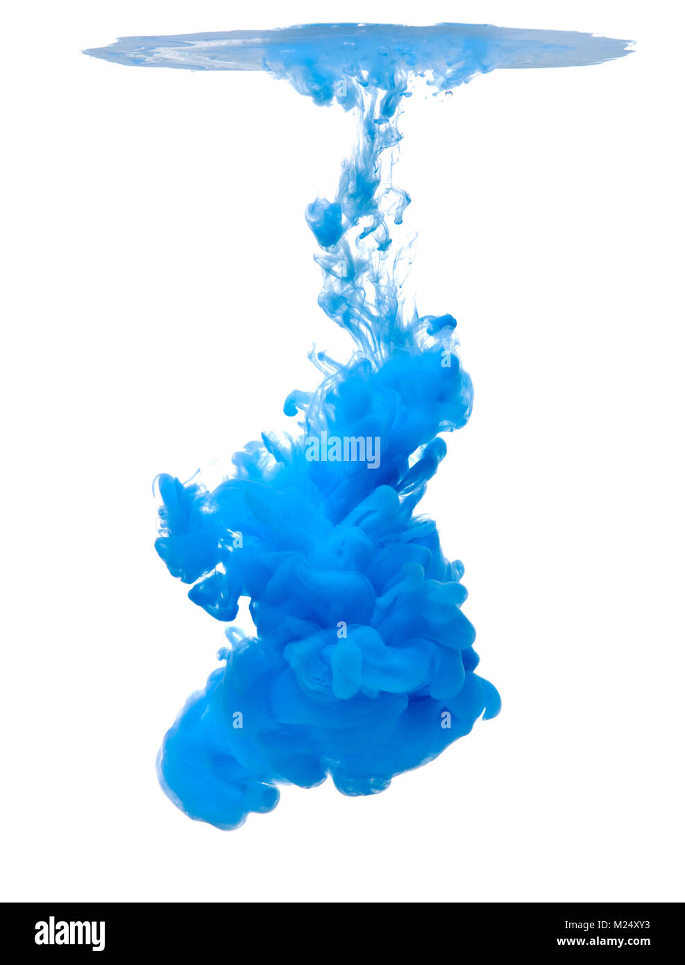 blue color paint pouring in water Stock Photo - Alamy