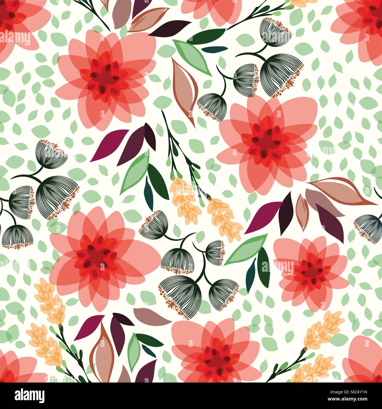 Seamless floral pattern vector illustration Stock Vector Image & Art ...
