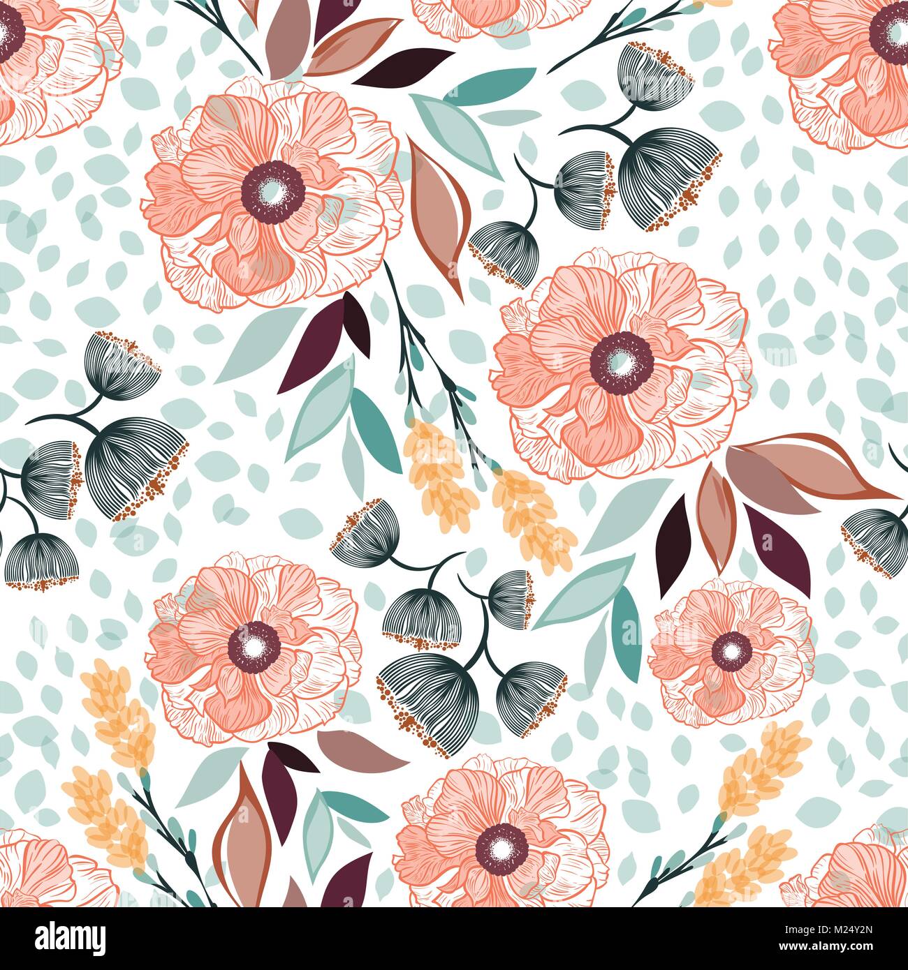 Seamless floral pattern vector illustration Stock Vector Image & Art ...