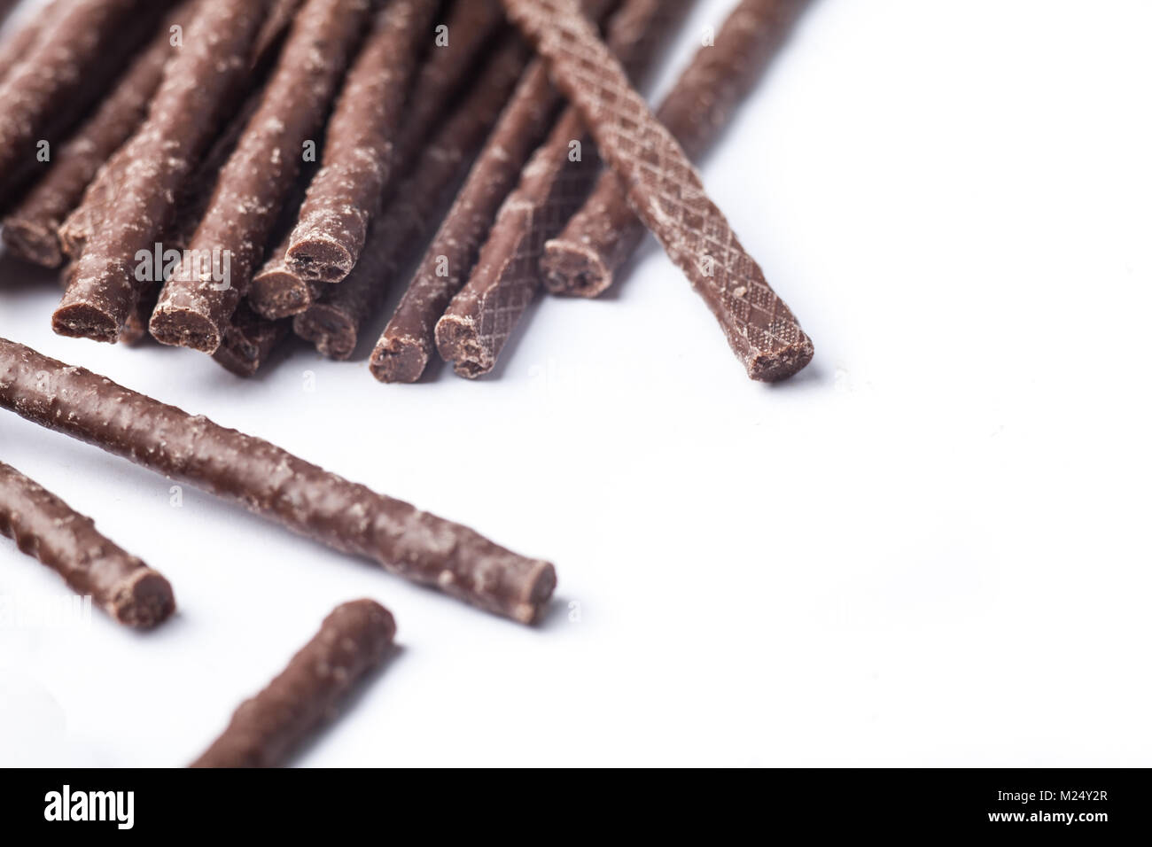 Chocolate Flavoured Stick Candy close up with copy space Stock Photo ...