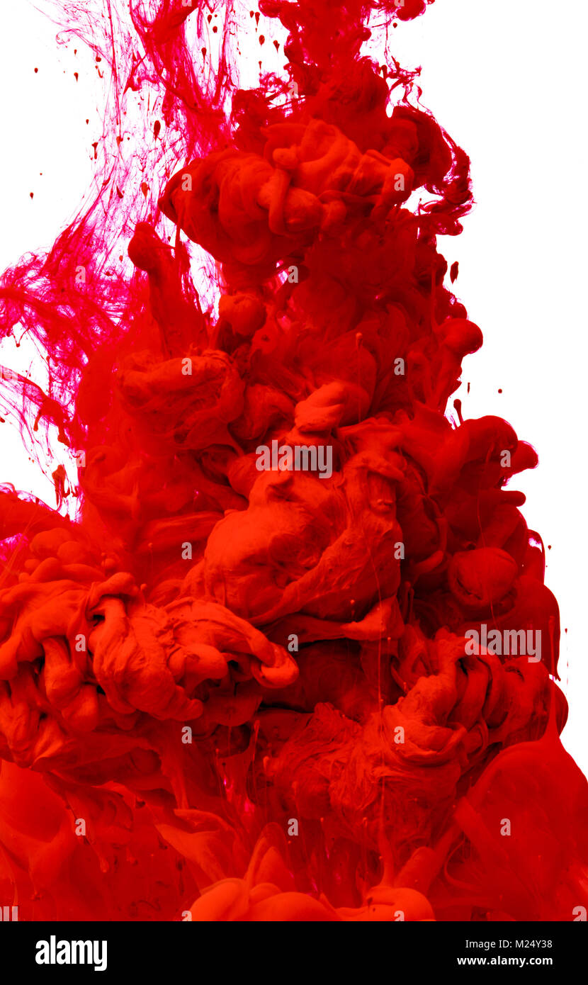 red paint in water Stock Photo - Alamy