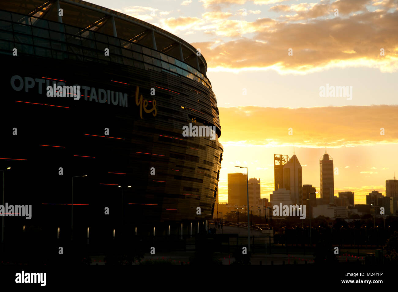 PERTH, AUSTRALIA - February 1, 2018: New Optus Stadium in Perth opened ...