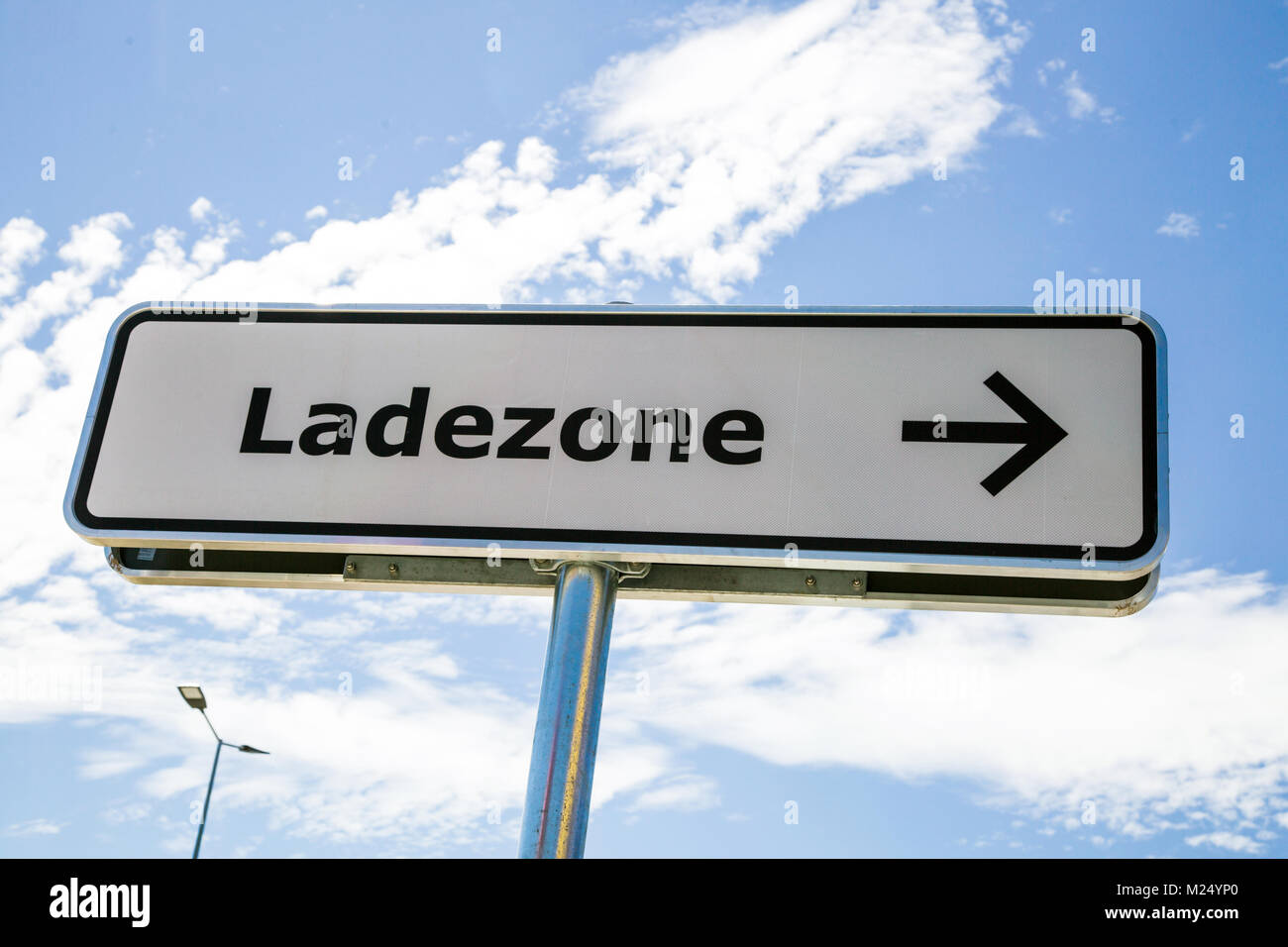 Ladezone - Information sign loading zone in german language - on a ...