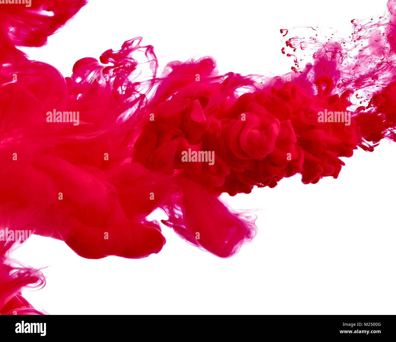 red color paint pouring in water Stock Photo - Alamy