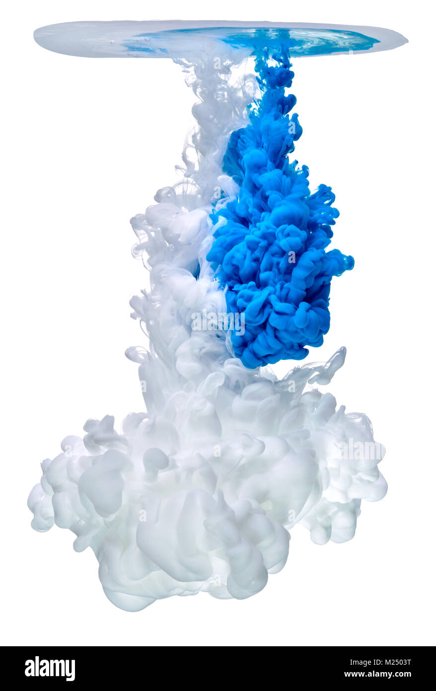 blue white paint in water Stock Photo - Alamy