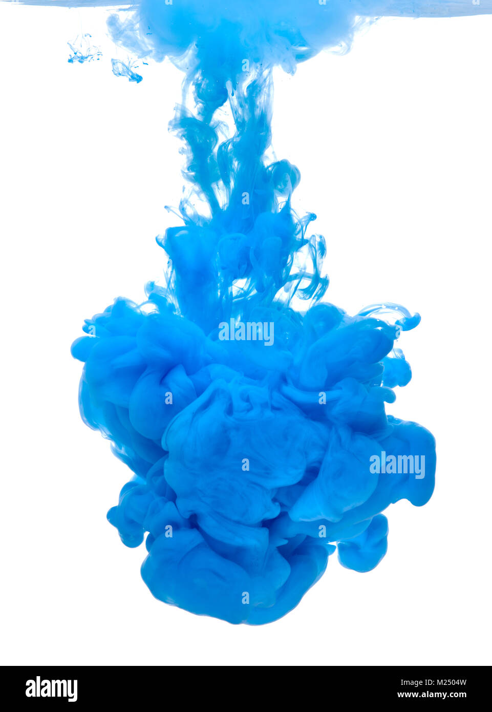 blue color paint pouring in water Stock Photo - Alamy