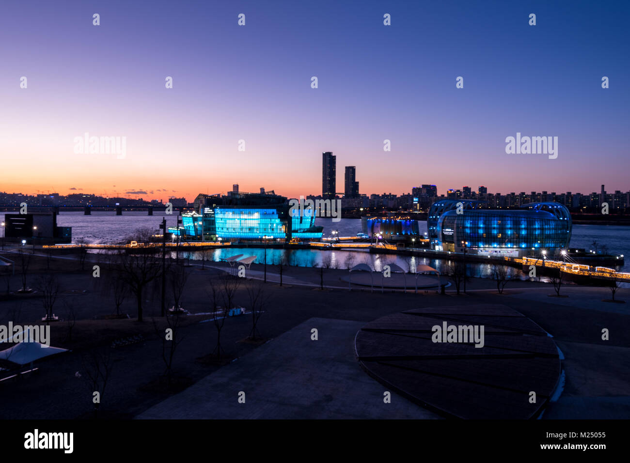 Night view of Some Sevit (Hangang Floating Island) in Seoul, South ...