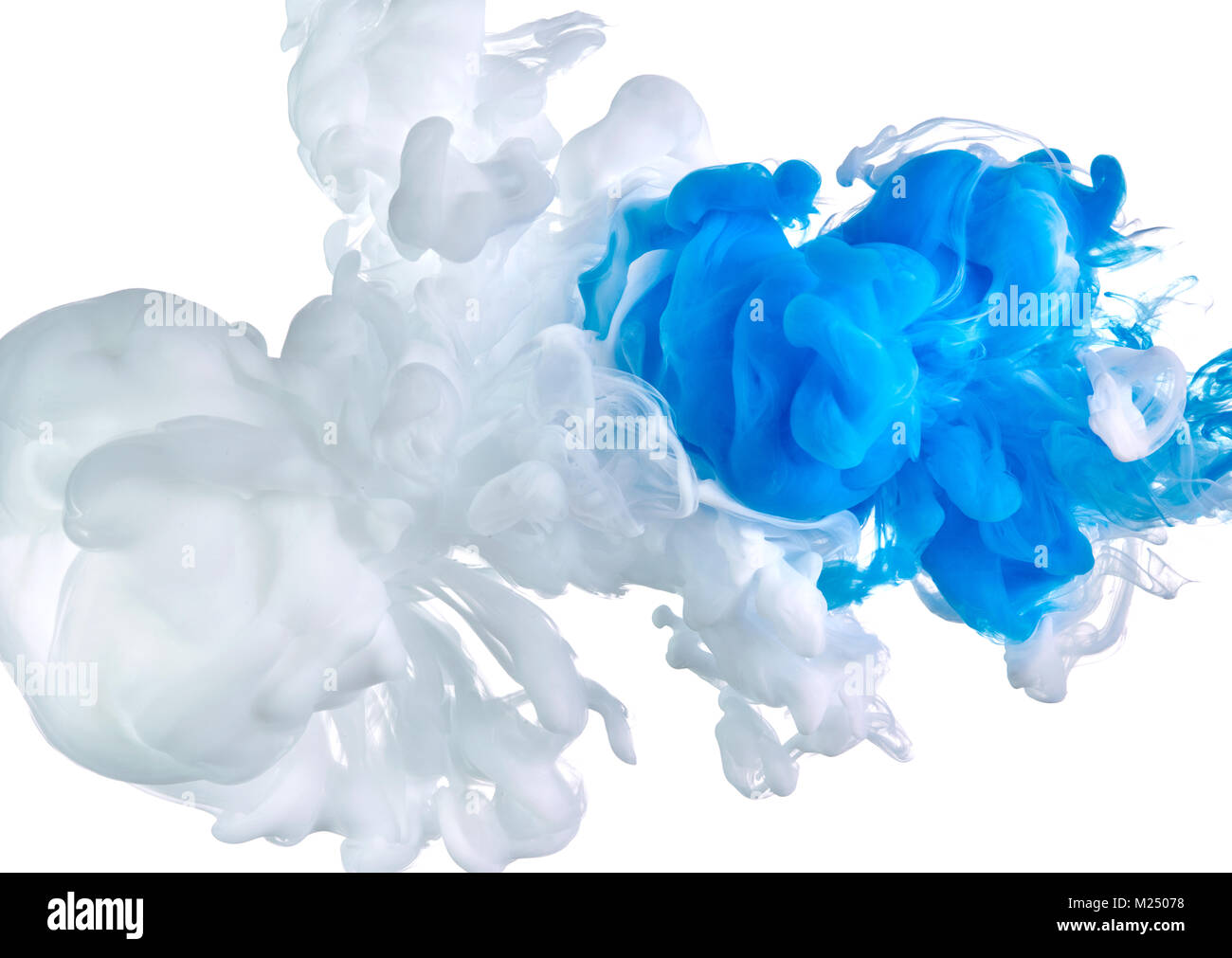 blue white paint in water Stock Photo - Alamy