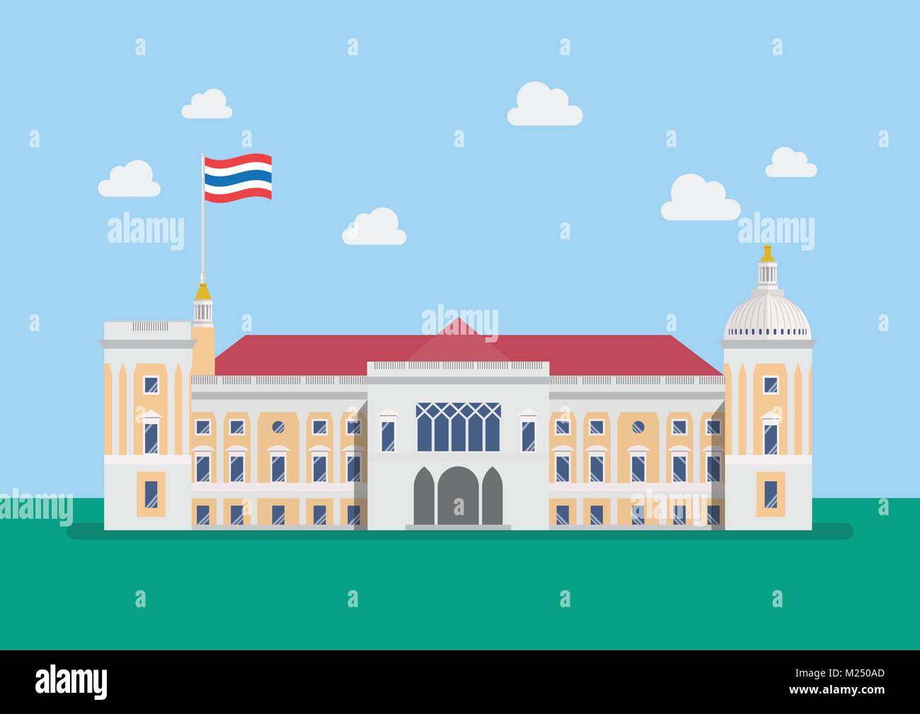 Thai Government House building. Vector illustration Stock Vector Image ...