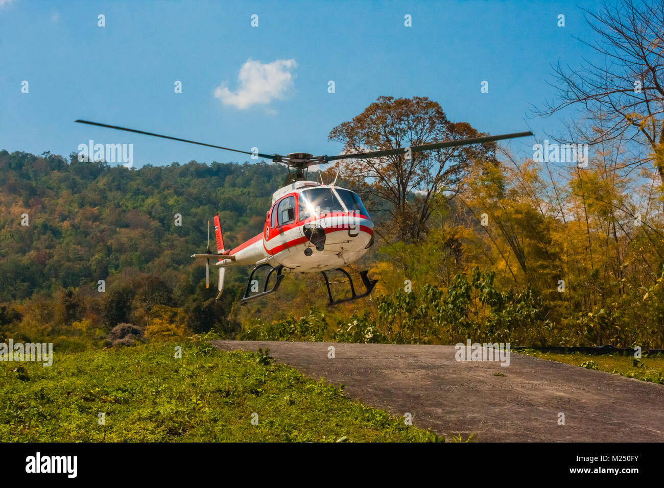 Military helicopter flying over forest hi-res stock photography and ...