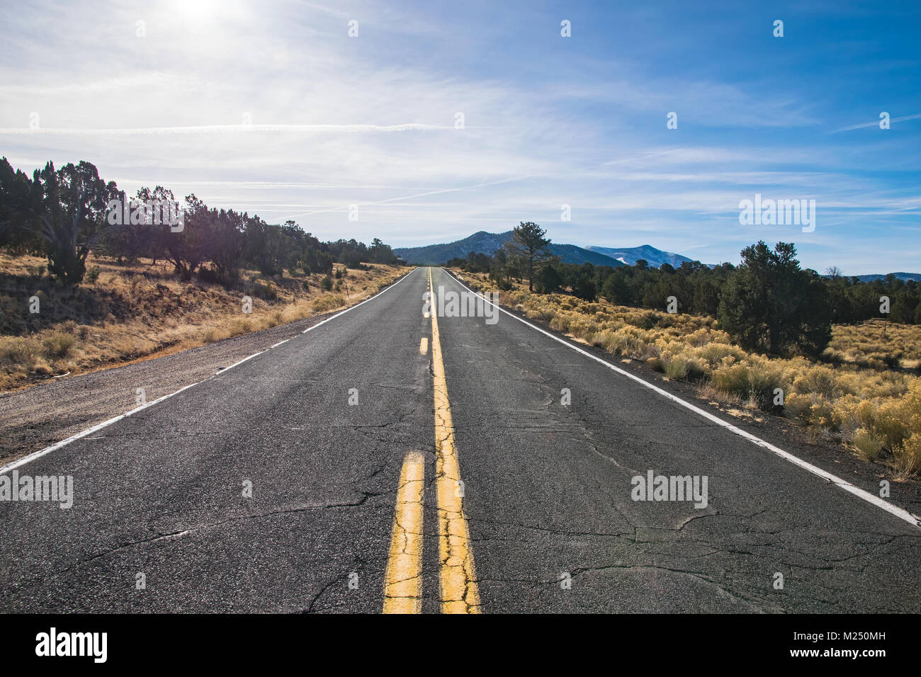Picture of an empty county road in the desert in Arizona, USA Stock ...