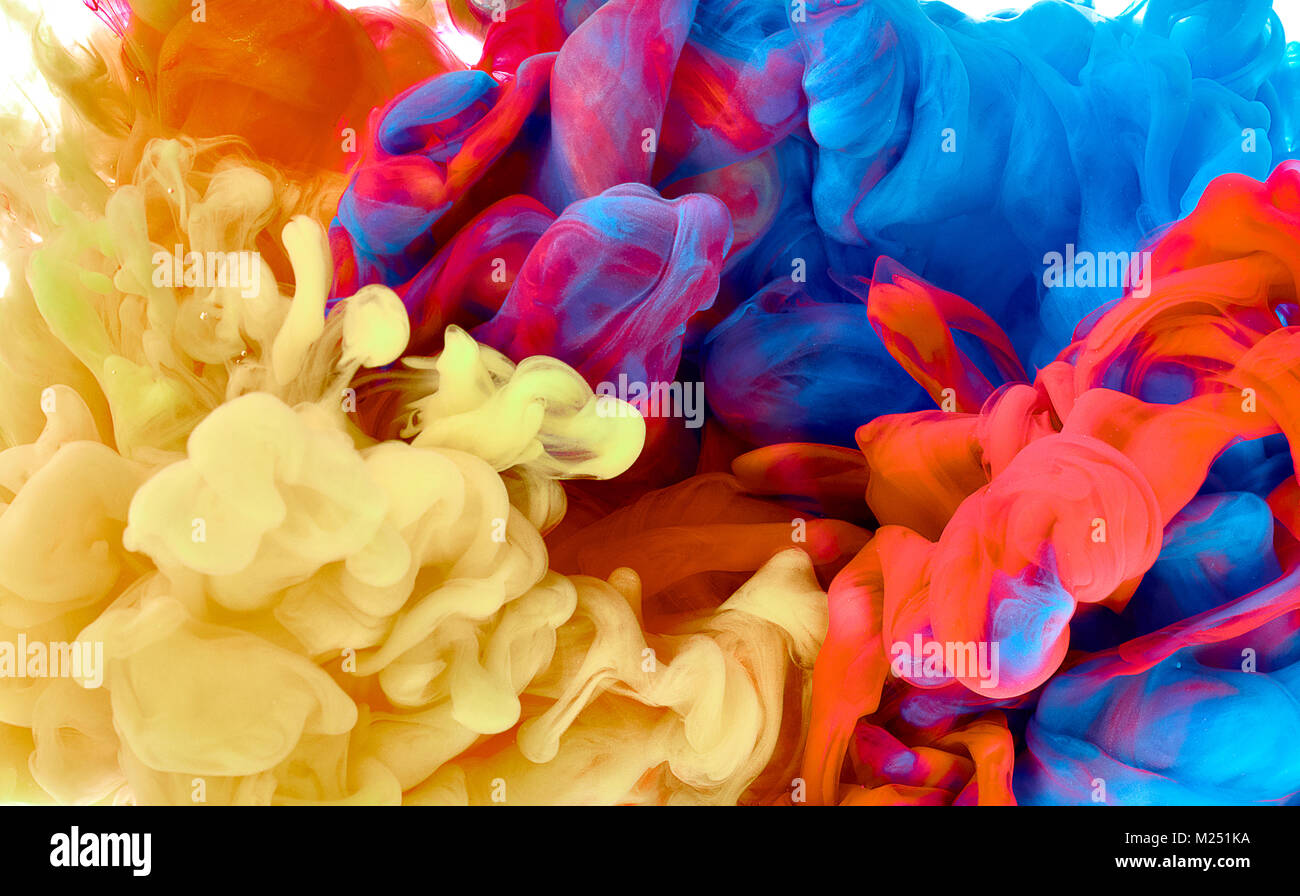 close up of paint in water Stock Photo - Alamy