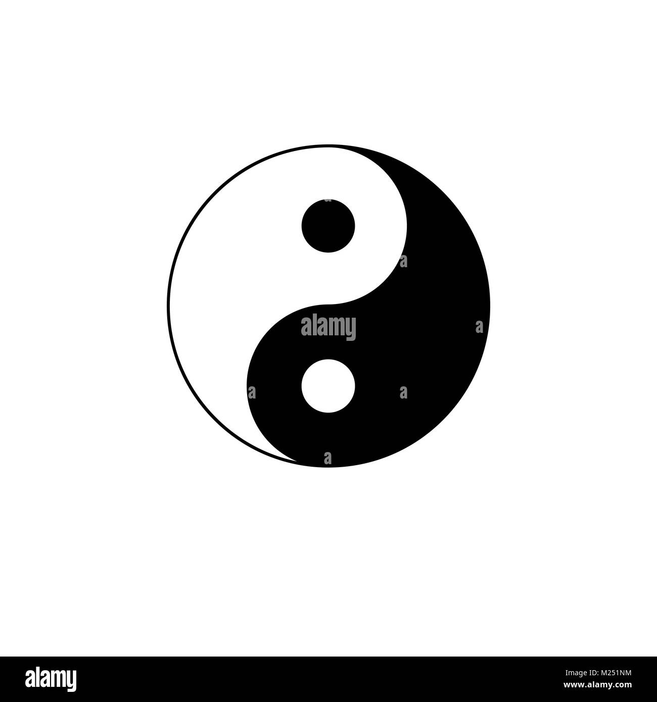 Simple black and white yin yang symbol icon Stock Vector Image & Art ...