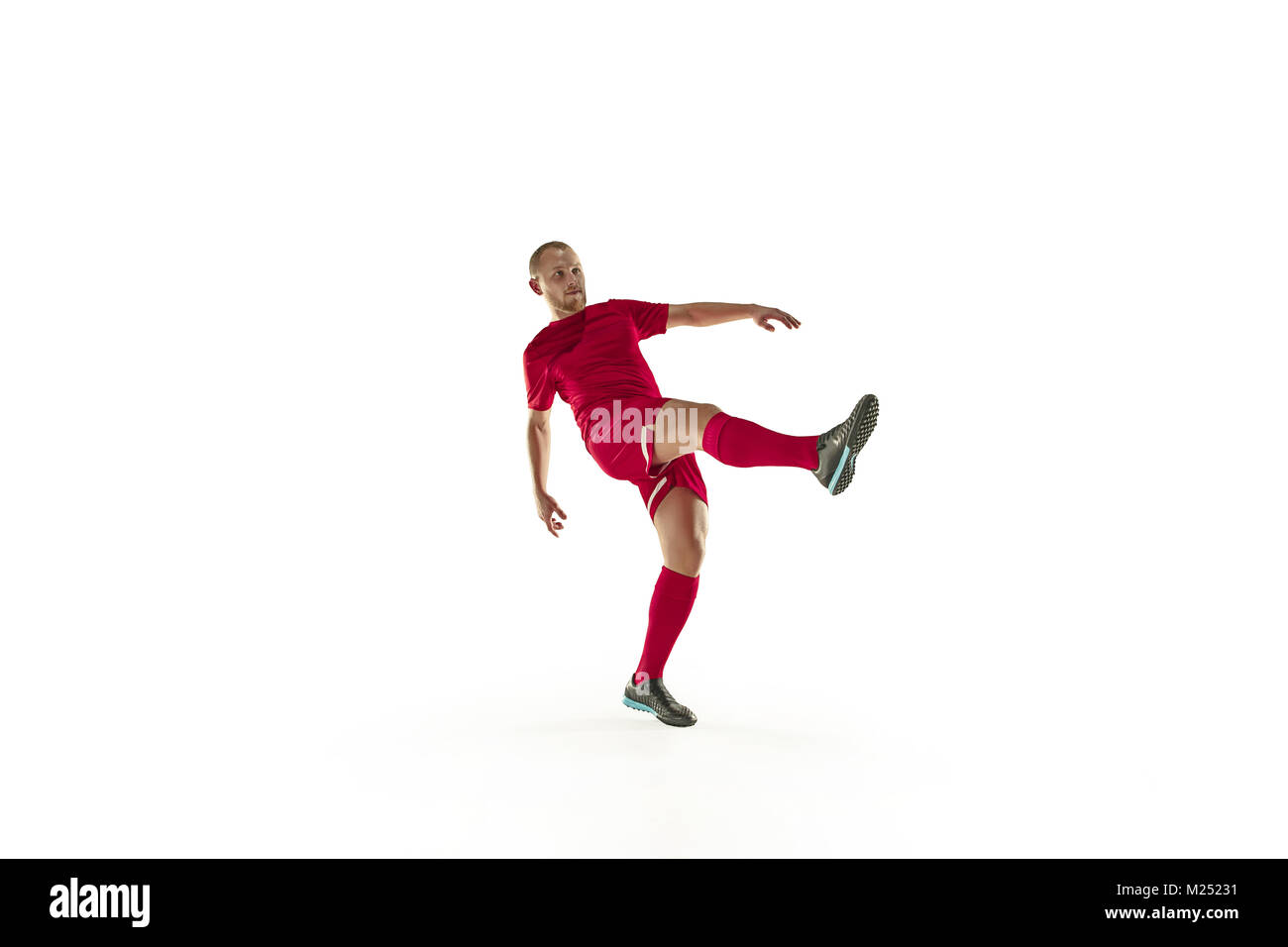 Professional football soccer player isolated on white background Stock ...