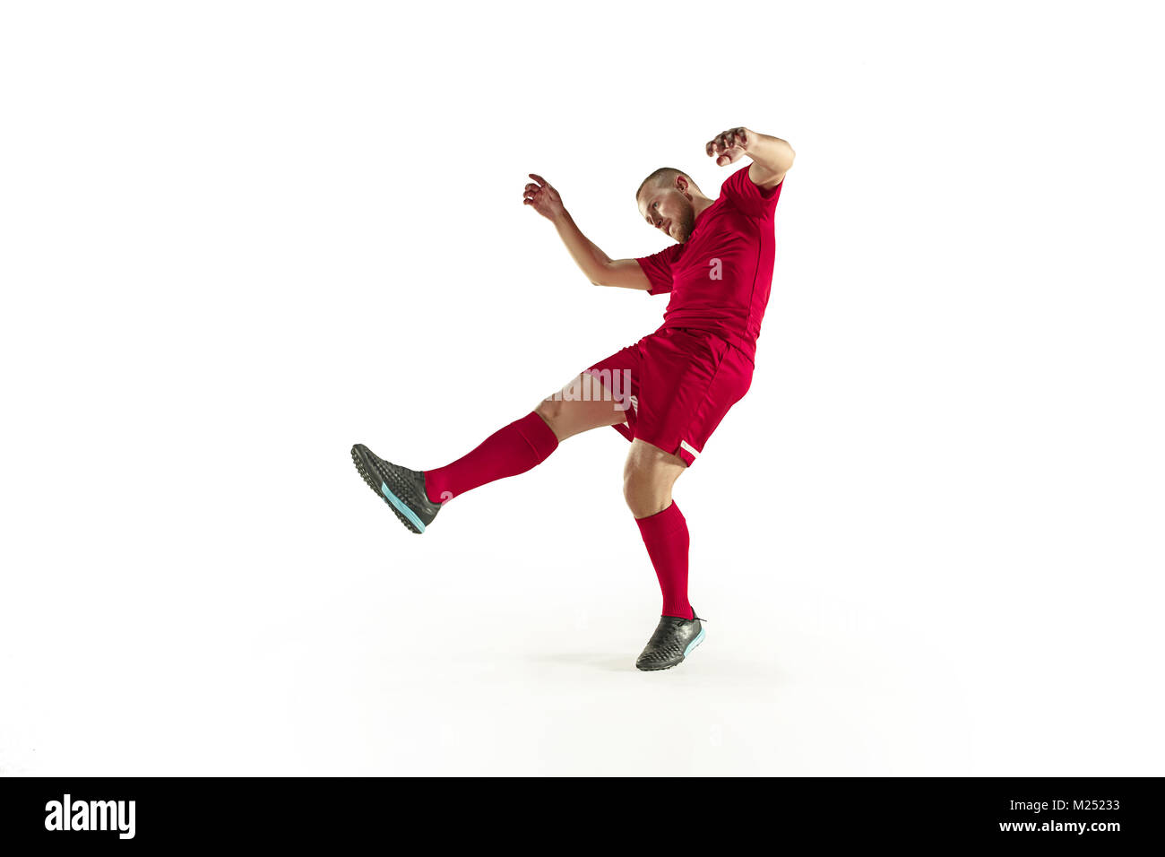 Professional football soccer player isolated on white background Stock ...