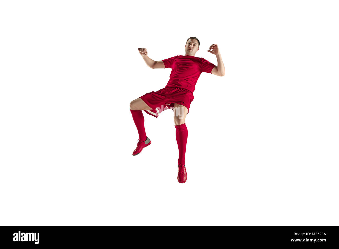 Professional football soccer player isolated on white background Stock ...