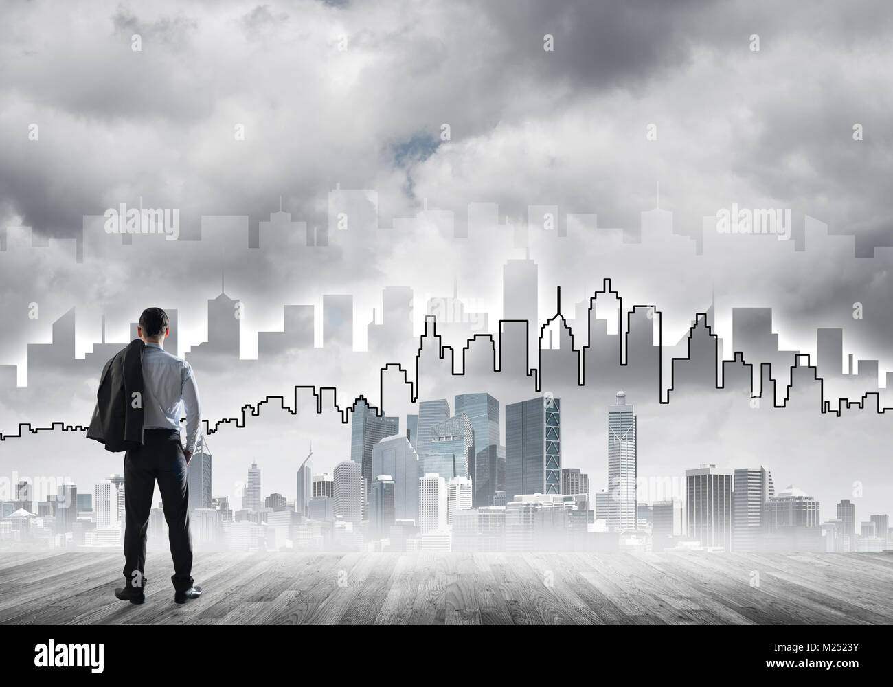 Motivation and inspiration concept with modern cityscape and ...