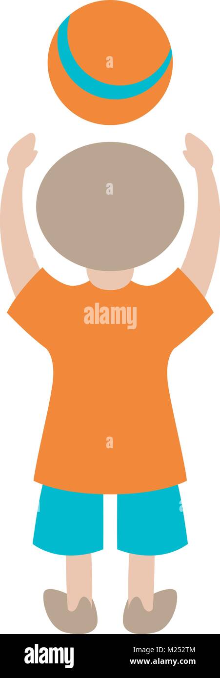 boy with a ball cartoon vector illustration flat style Stock Vector ...