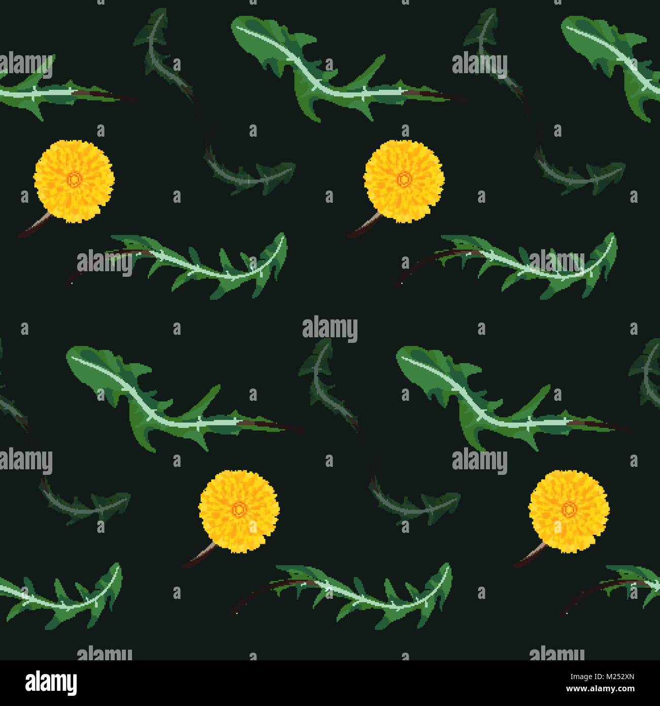 Seamless floral pattern. Dandelion elements background. Plant texture ...