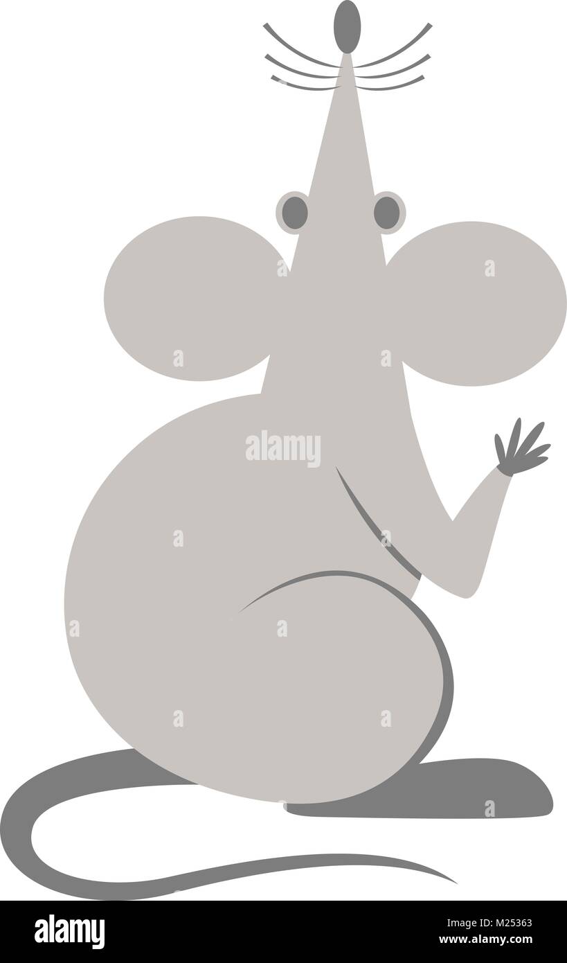 mouse cartoon vector illustration flat style front side Stock Vector ...