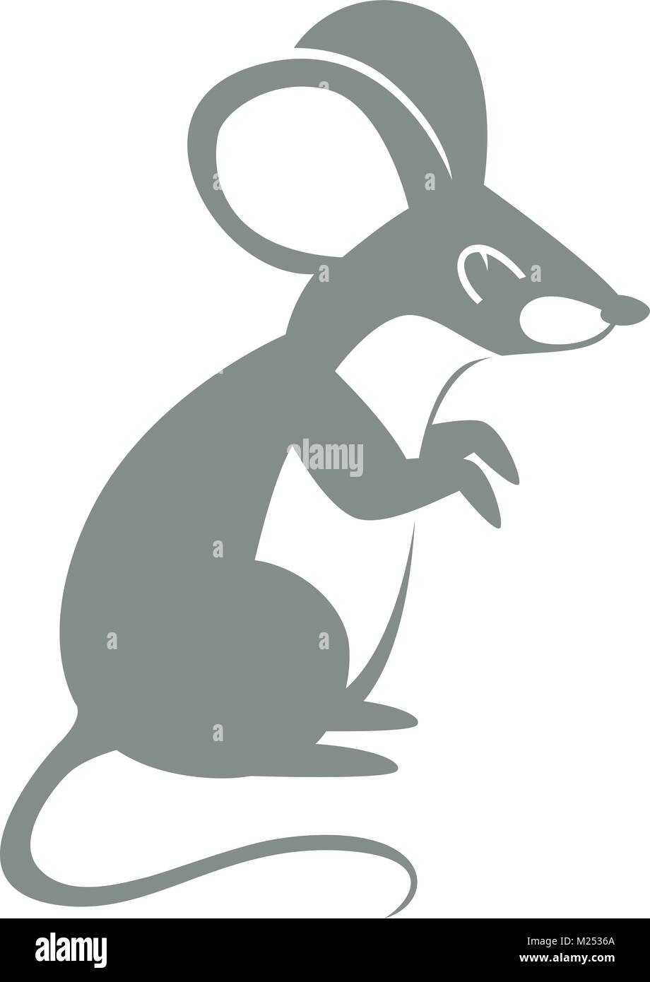 mouse cartoon vector illustration flat style profile side Stock Vector ...